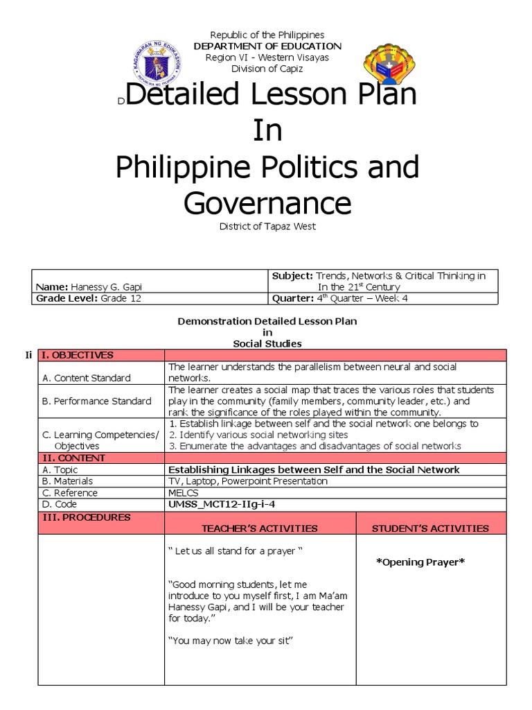 Lesson Plan Grade 11 & 12 (Day 4) | PDF | Social Networking Service ...