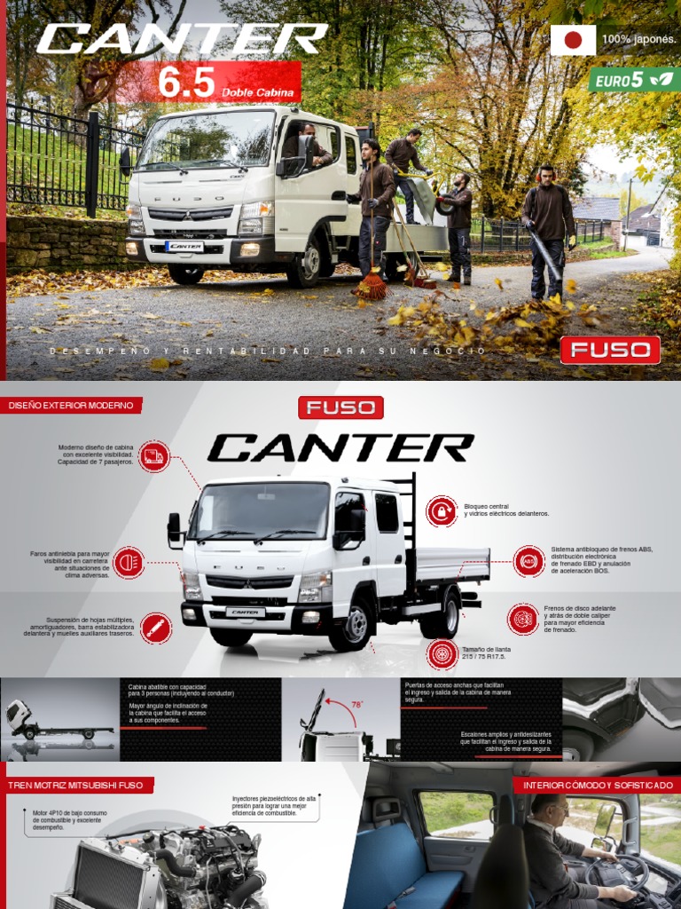 Fuso Canter 6.5 DC - Alemautos | PDF | Eje | Sistema de freno antibloqueo