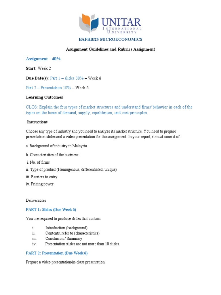 Group Assignment Evaluation Form Microeconomics Pdf