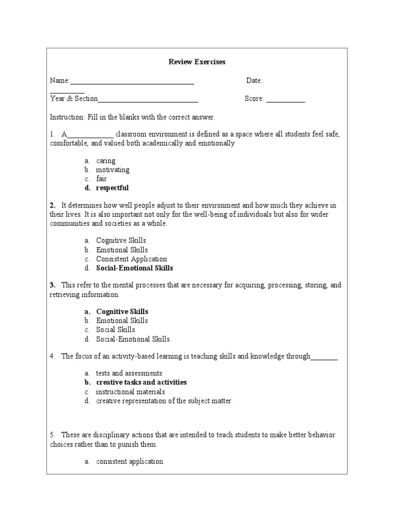 Review Exercises | PDF | Learning | Cognition Review Exercises | PDF | Learning | Cognition
