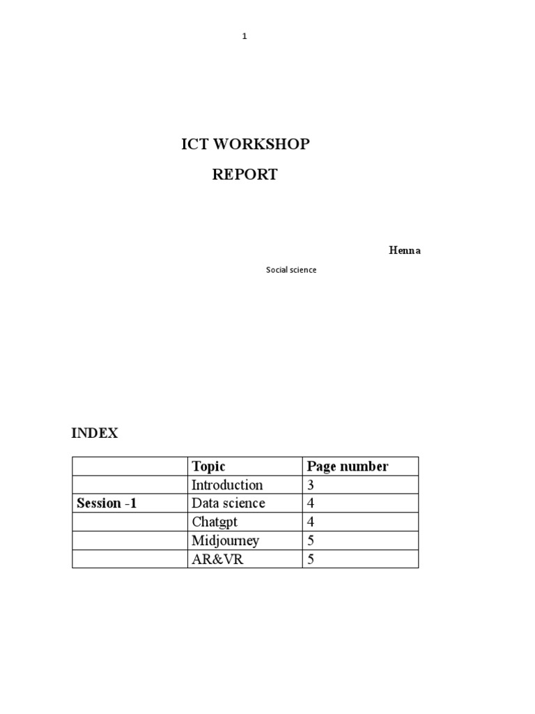 Ict Workshop Reports Henna | PDF | Virtual Reality | Augmented Reality