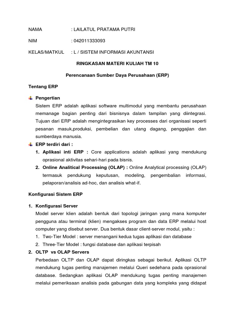 RMK Minggu 10 Sistem Informasi Manajemen | PDF