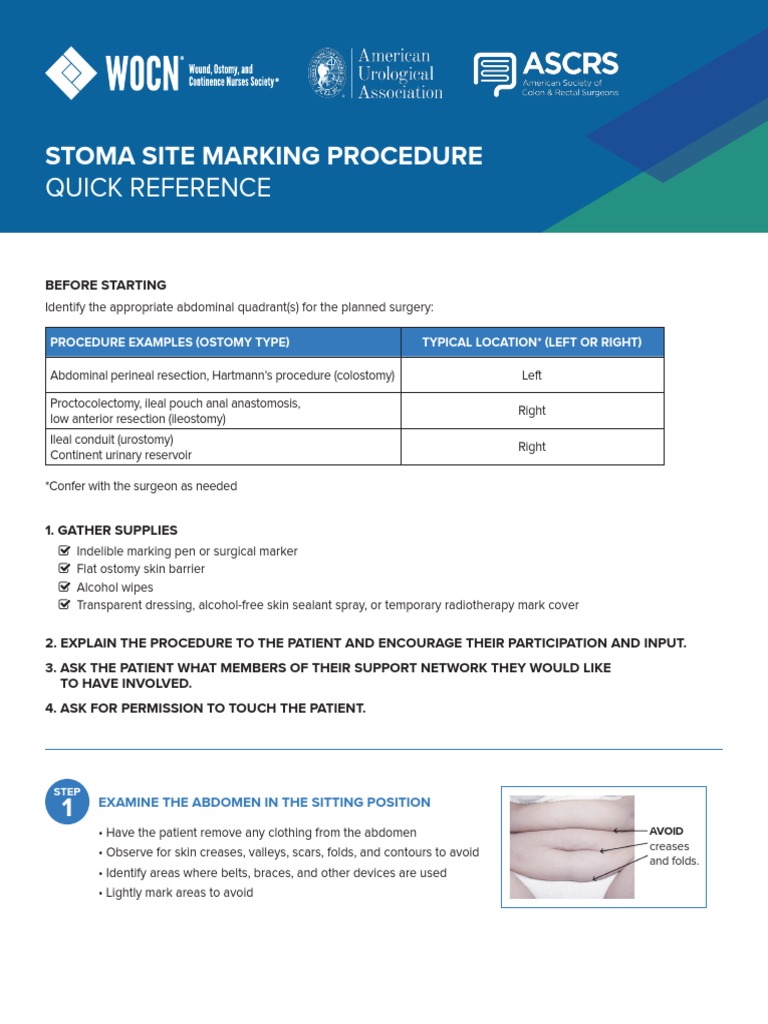 WOCN_Stoma_Marking_Procedure | PDF | Abdomen | Medical Procedures