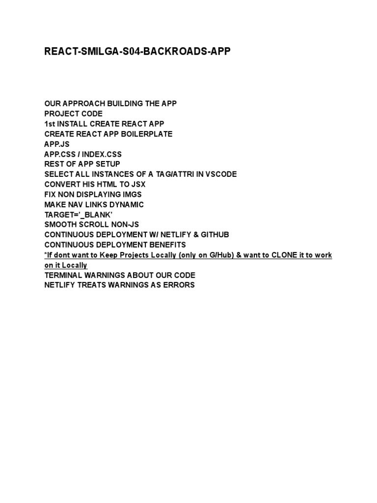 REACT Project BACKROADS APP | Download Free PDF | Information Technology | Computer Science