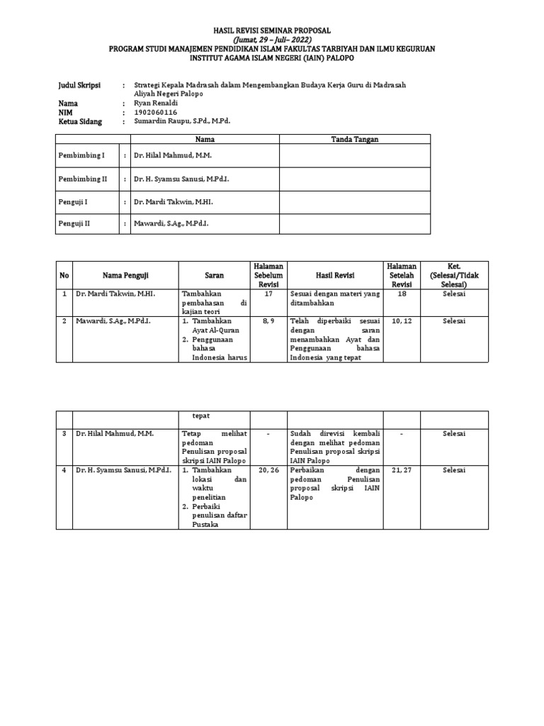 Format Koreksian Seminar Proposal MPI | PDF