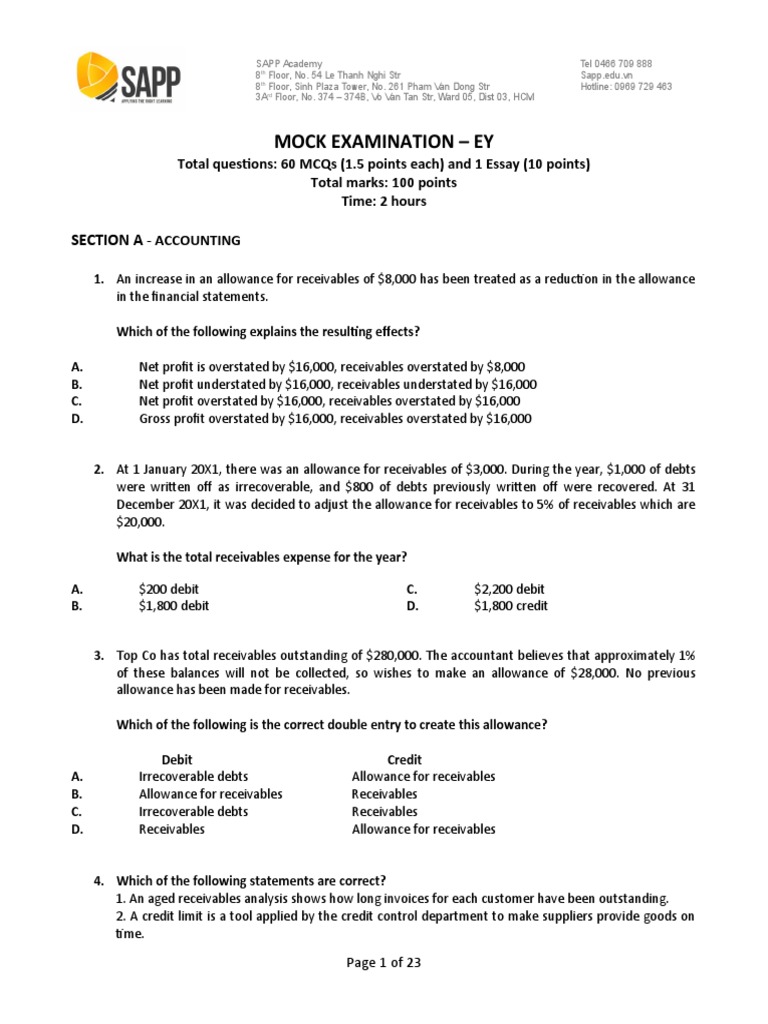 Final Test - EY - Q - 3.19.2018 | PDF | Fair Value | Audit