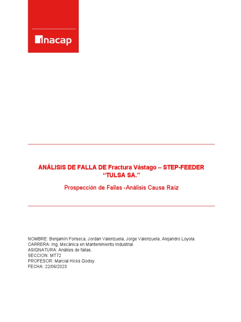 Informe Final Analisis de Fallas | PDF