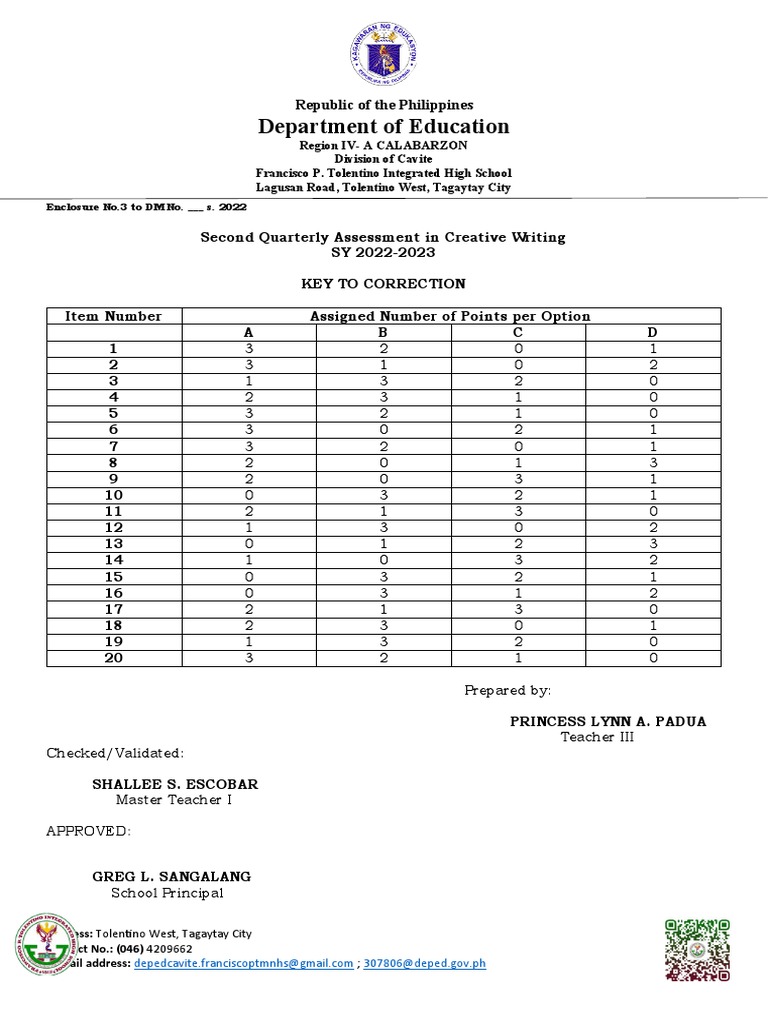 2nd Tos-Solo-Key-To-Correction-1 | PDF
