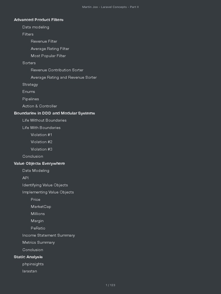 Laravel Concepts 2023 Part 2 - Martin Joo | PDF | Class (Computer Programming) | Databases