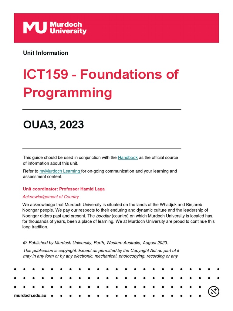 ICT159 - Unit Information - OUA | PDF