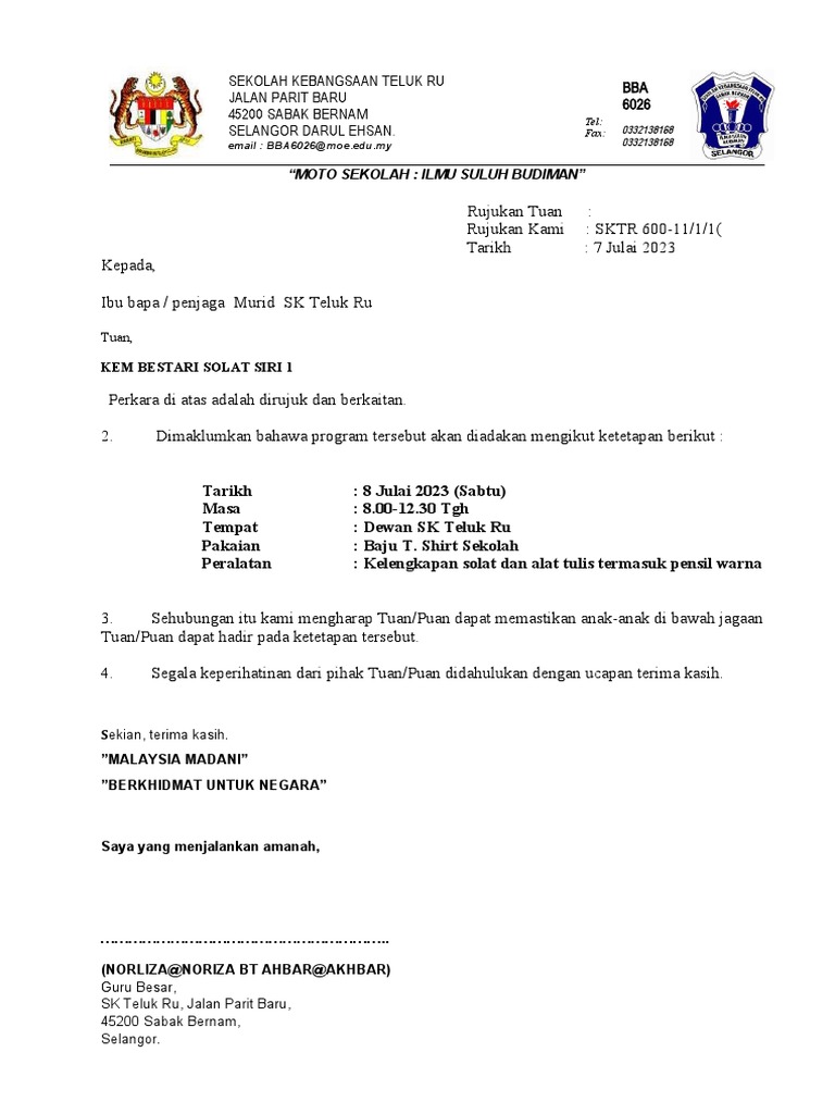 Surat Pemberitahuan Kbs 2023 | PDF
