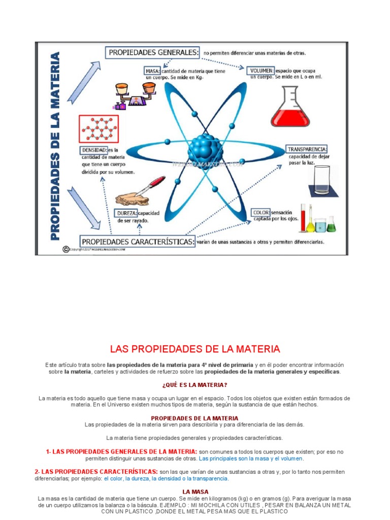 Las Propiedades de La Materia | PDF | Importar | Masa