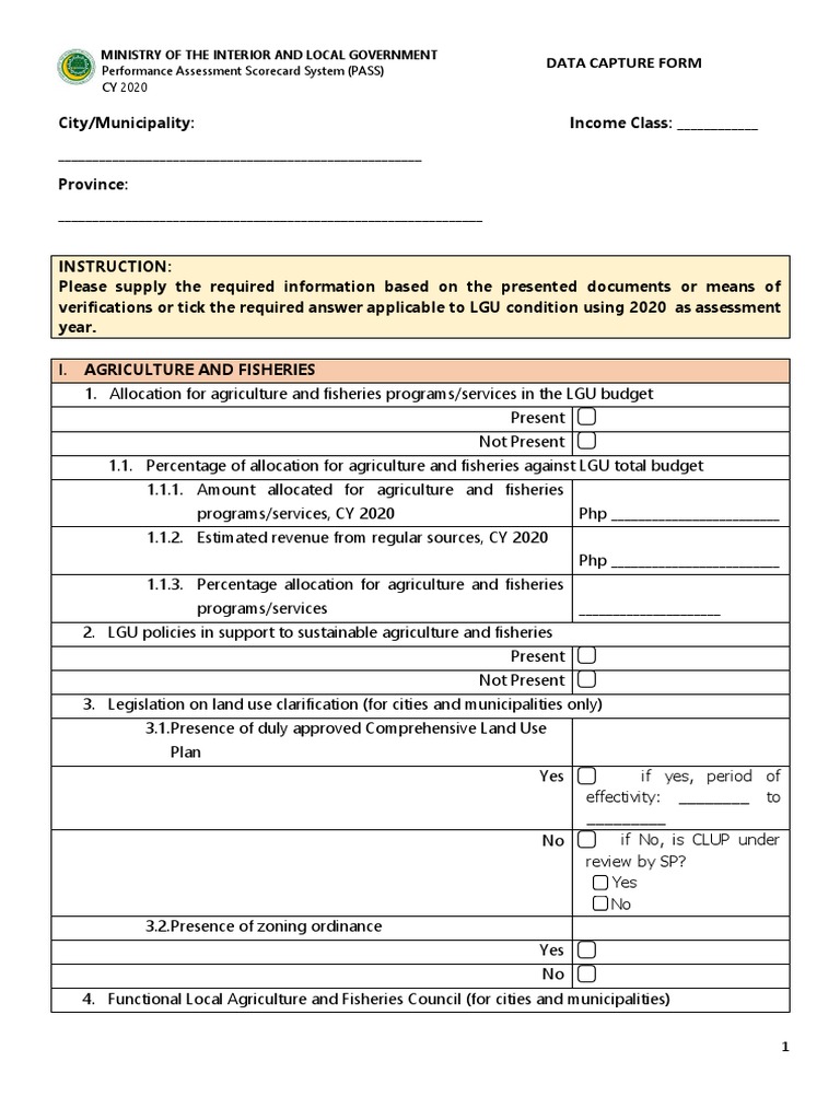 Data Capture Form Example
