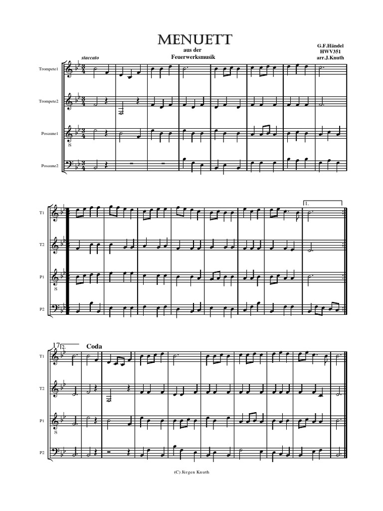 Haendel Menuett Complett | PDF