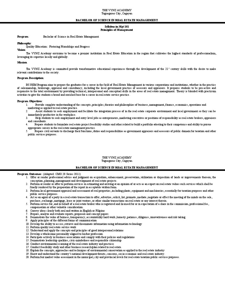01 Mgt 101 Principles Of Management Download Free Pdf