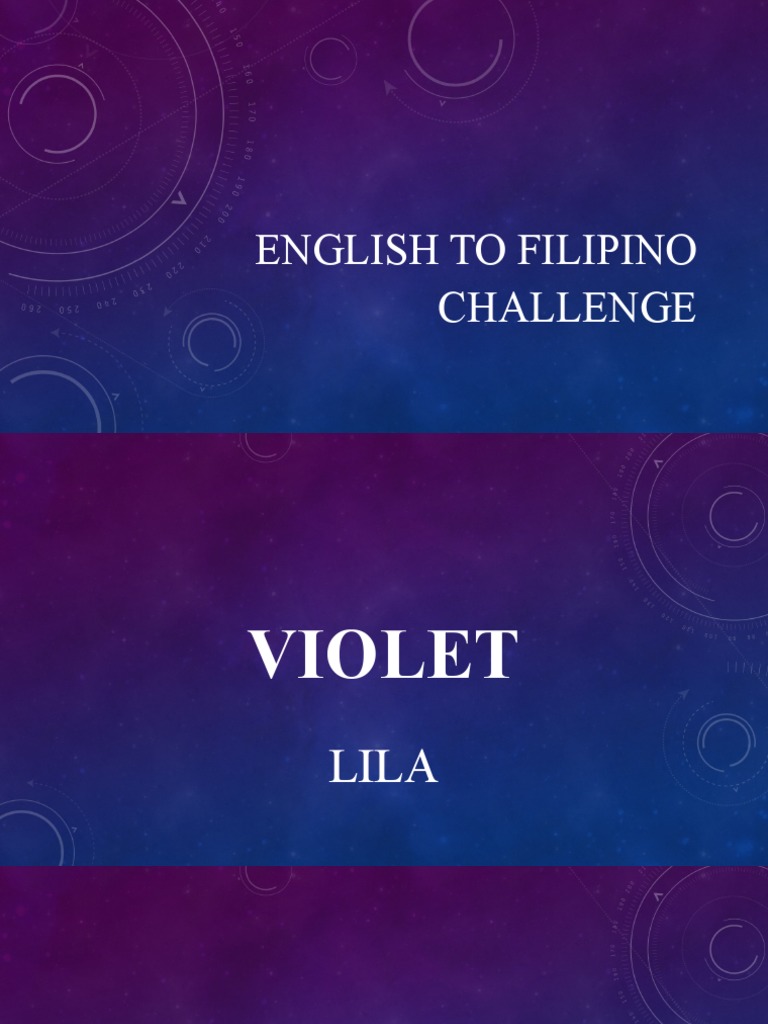 English To Filipino CHALLENGE | PDF