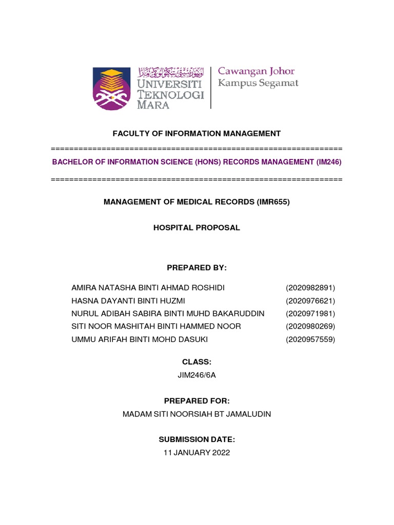 Hospital Proposal | PDF | Records Management | Medical Record
