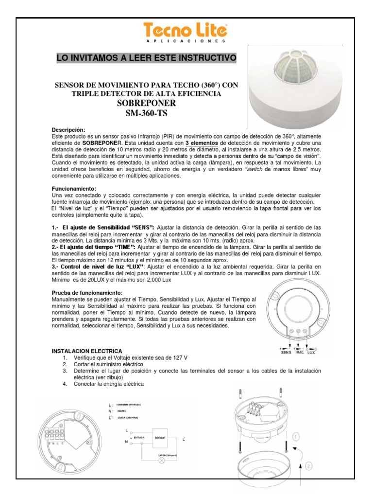 TECNO LITE SM-360-TS | PDF | Infrarrojo | Electricidad
