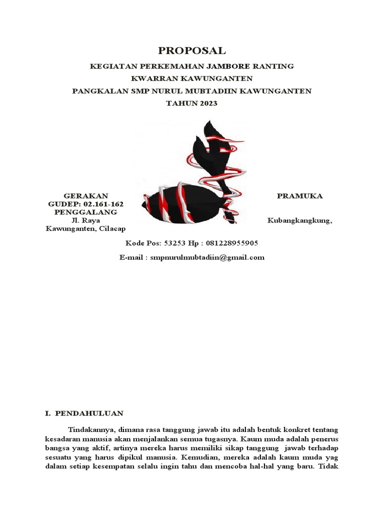 Proposal Perkemahan Jambore Ranting 2023 | PDF