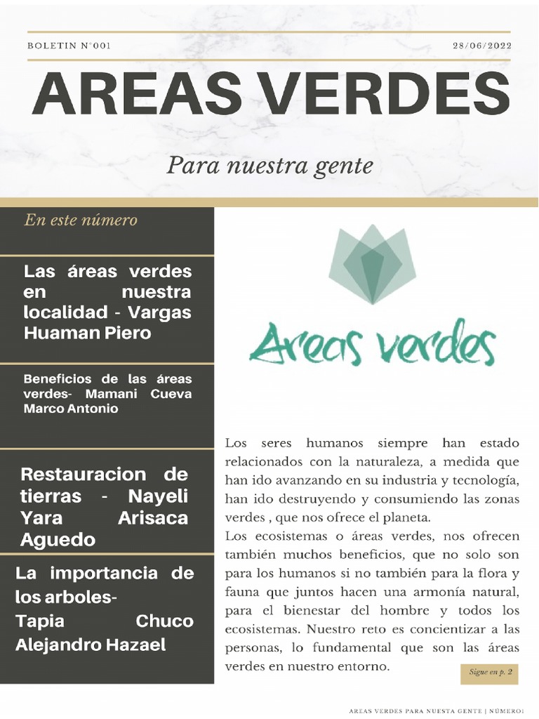 Boletín Áreas Verdes | PDF