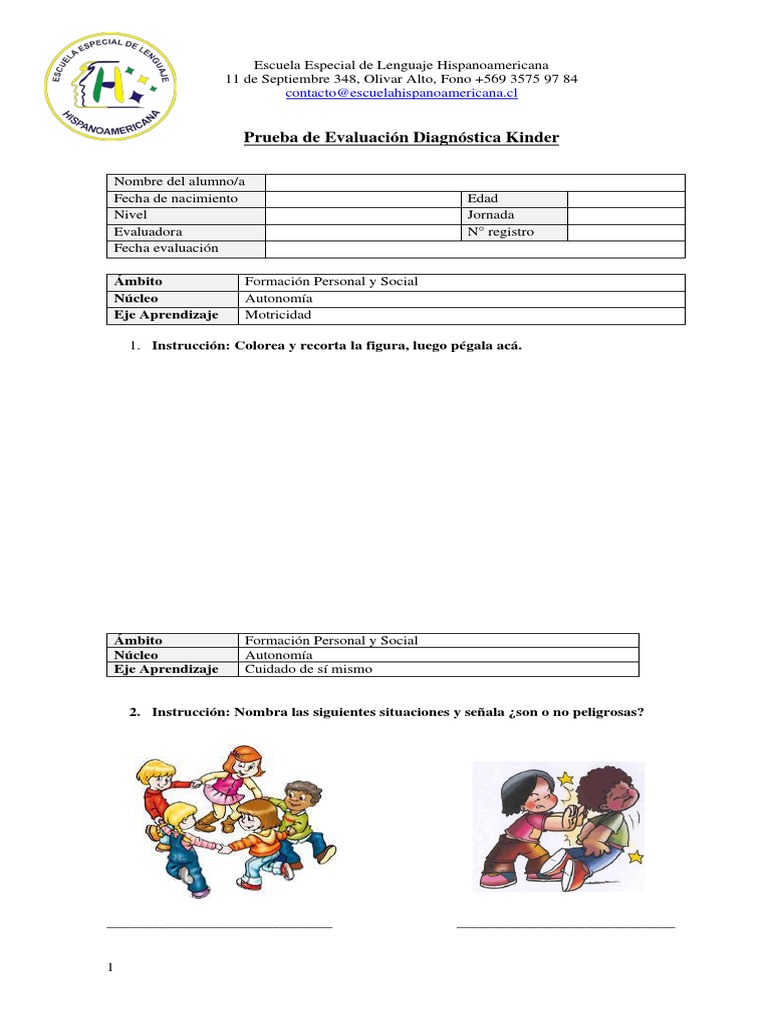 Prueba Diagnóstica KINDER 2022 | PDF