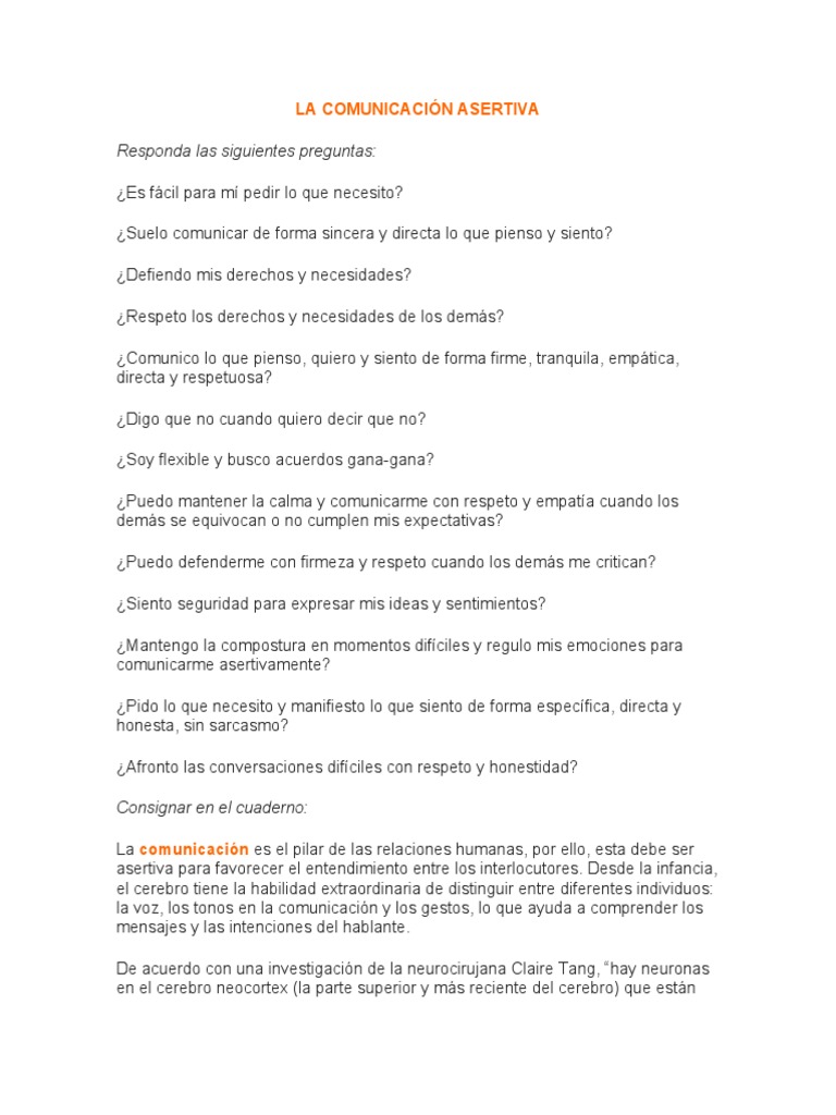 Comunicación Asertiva | PDF | Comunicación | Las emociones