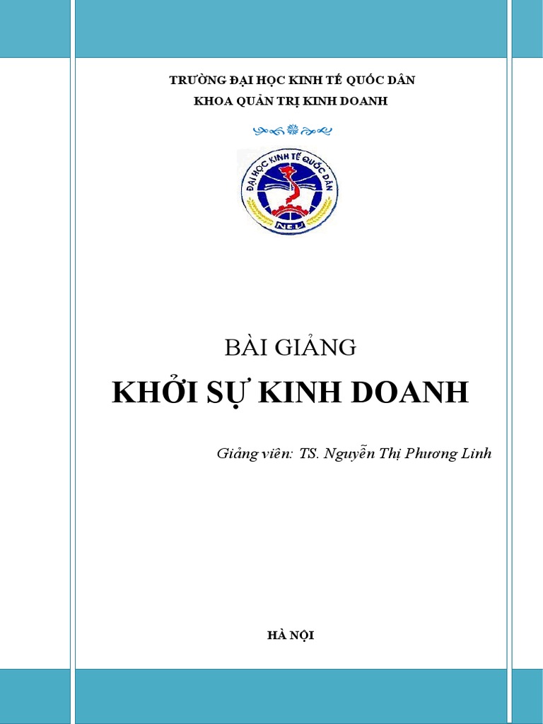 Bai Giang Khoi Su Kinh Doanh | PDF