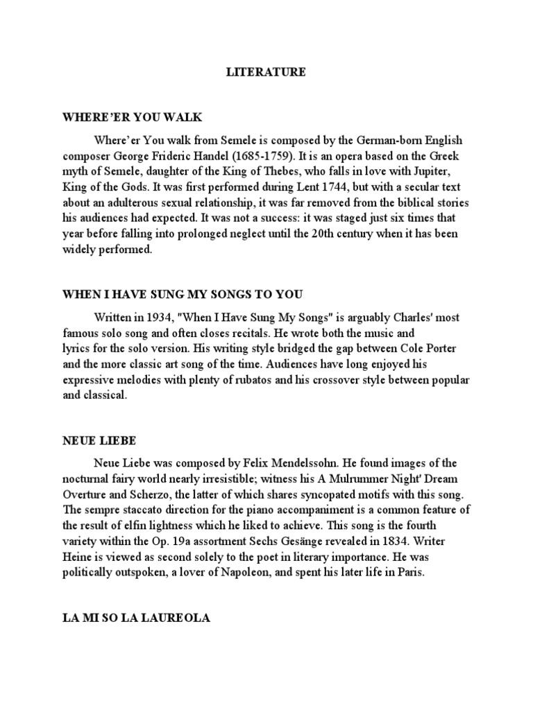 Literature Ame | PDF | Musical Forms | Compositions