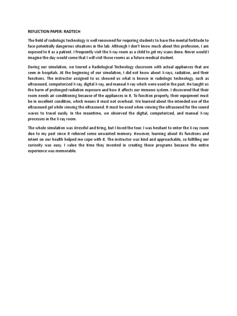 Reflection Paper Radtech | PDF | Science & Mathematics | Computers