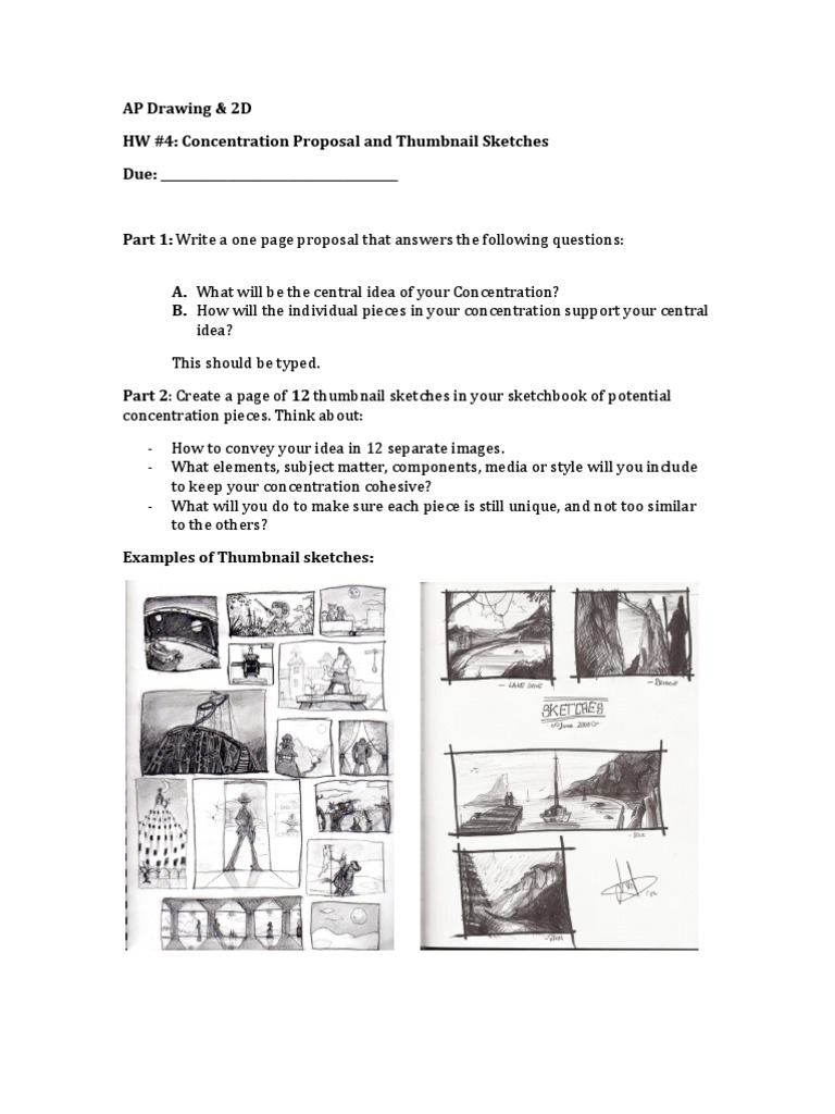 AP Drawing Concentration Proposal Guide | PDF | Composition (Visual ...