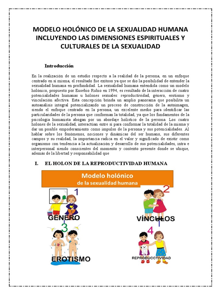 Informe De Psicología Modelo Holónico De La Sexualidad Humana Pdf