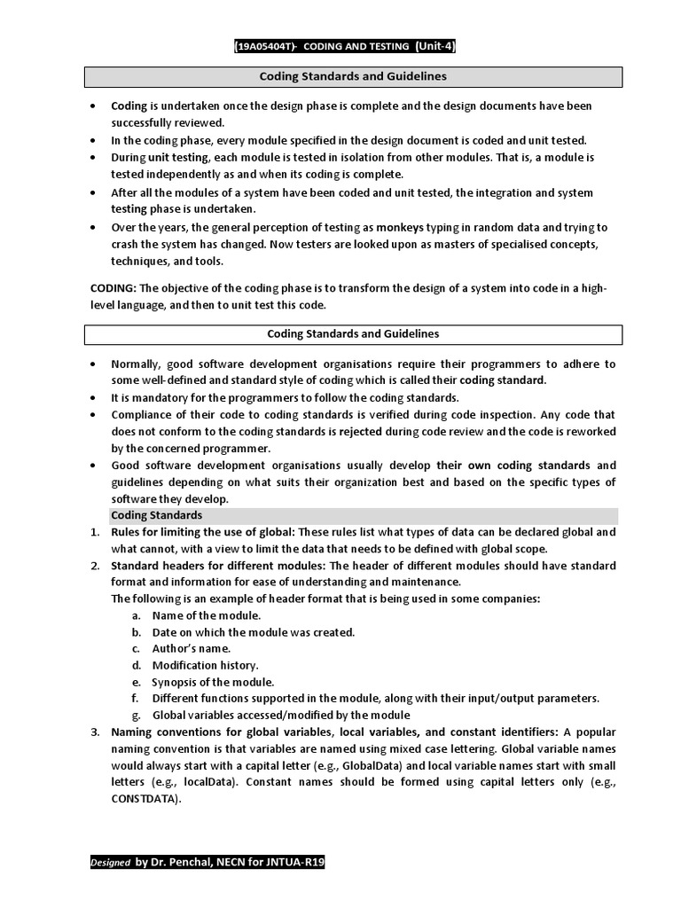 Se Unit 4 Pdf Software Testing Unit Testing 