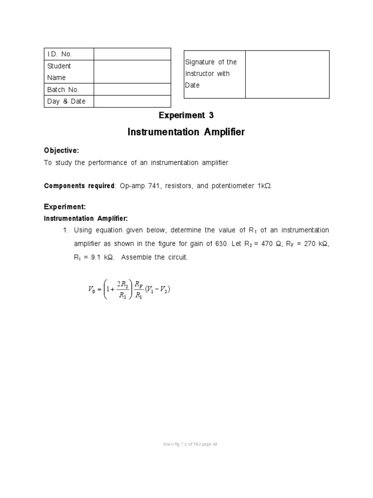 Experiment 3 | PDF | Amplifier | Operational Amplifier