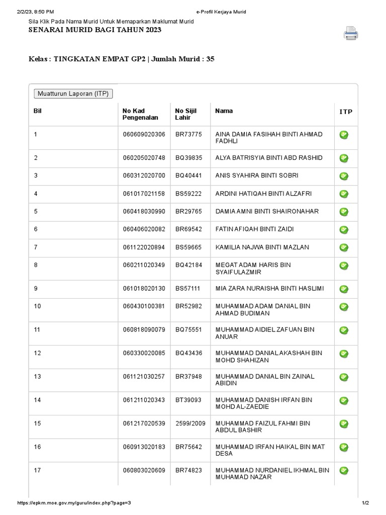 E-Profil Kerjaya Murid (4 GP2) | PDF