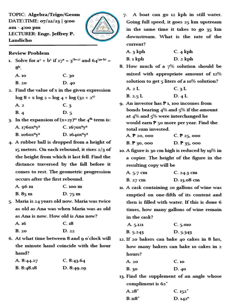 Algebra Trigo Geom | PDF
