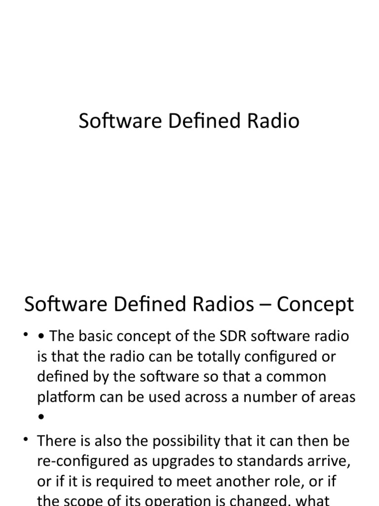 Introduction to Software Defined Radio | PDF | Software Defined Radio ...