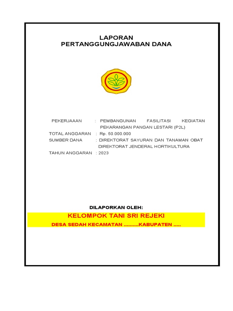Laporan Pertanggungjawaban Dana | PDF