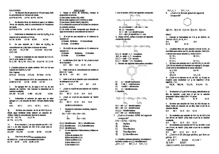QUÍMICA Tercer Examen | PDF