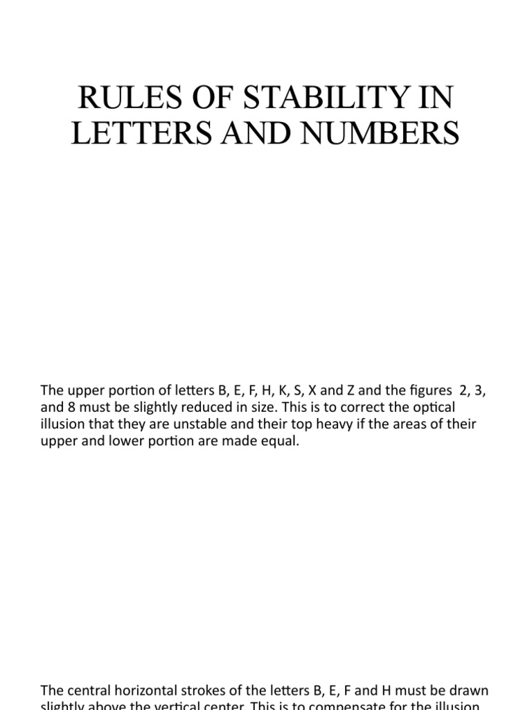 Rules of Stability in Letters and Numbers | PDF