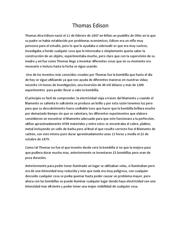 Thomas Edison | PDF