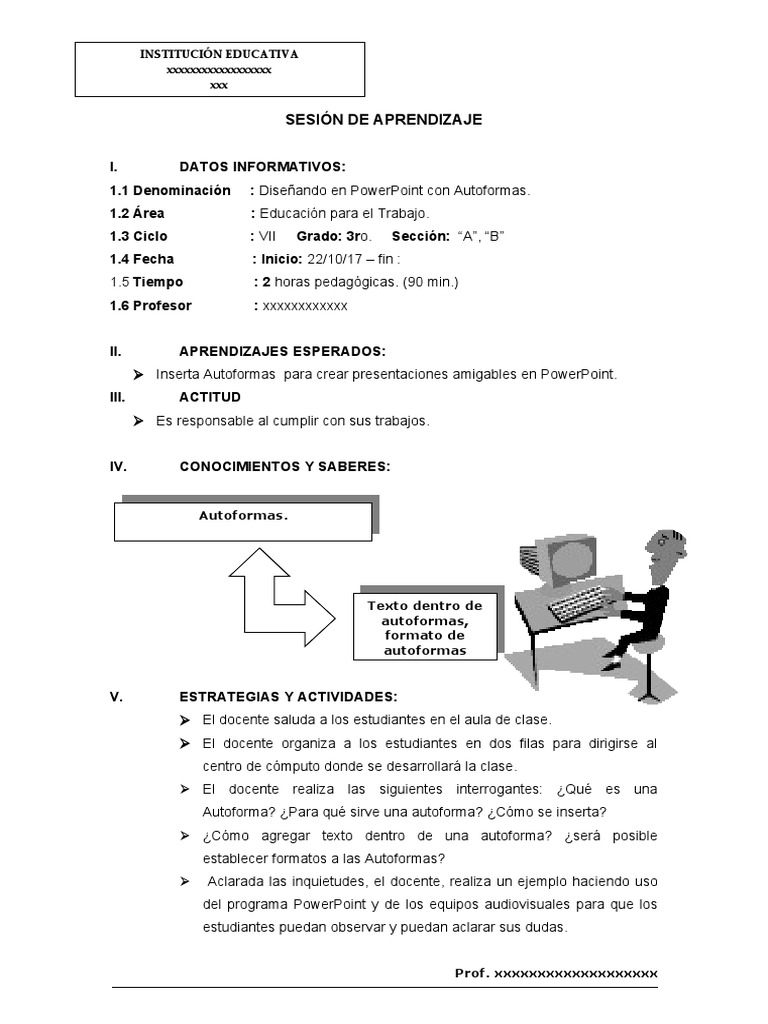 SESIÓN 02 - Autoformas en PPT (Dibujando) | PDF | Maestros | Archivo de ...