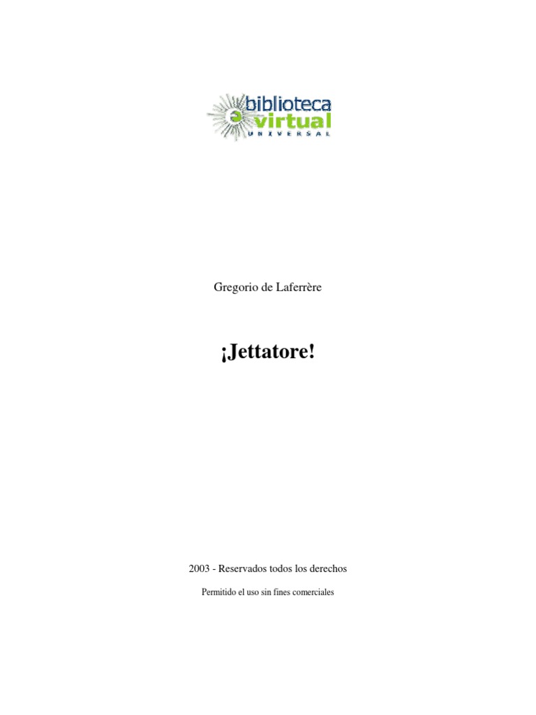 ¡Jettatore!: Gregorio de Laferrère | PDF | Ficción general