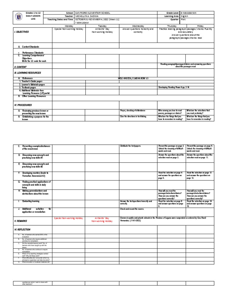 ENGLISH 6 Quarter 1 Week 11 | PDF | Human Communication | Cognition