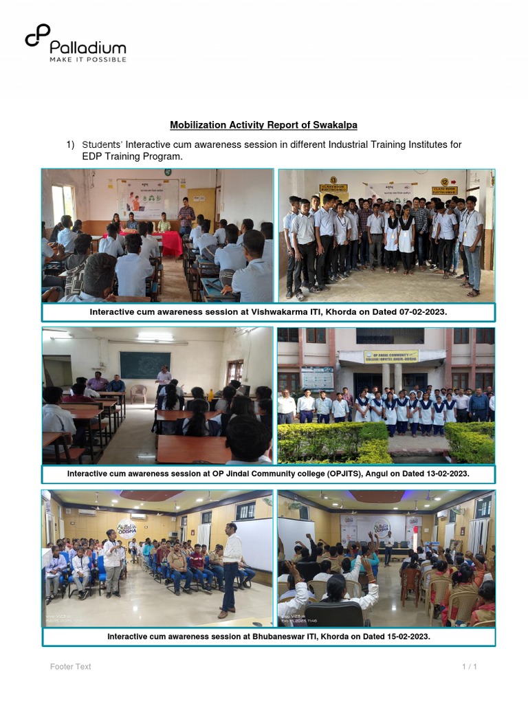 Swakalpa EDP Training Report 2023 | PDF