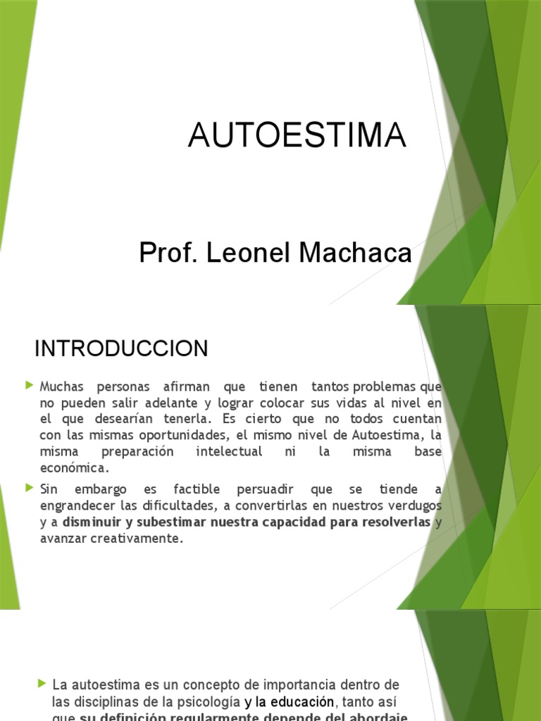 Autoestima Pdf Autoestima Sicología