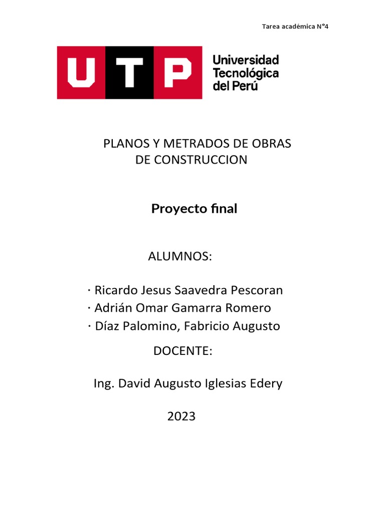 Proyecto Final Metrados Caratula | PDF