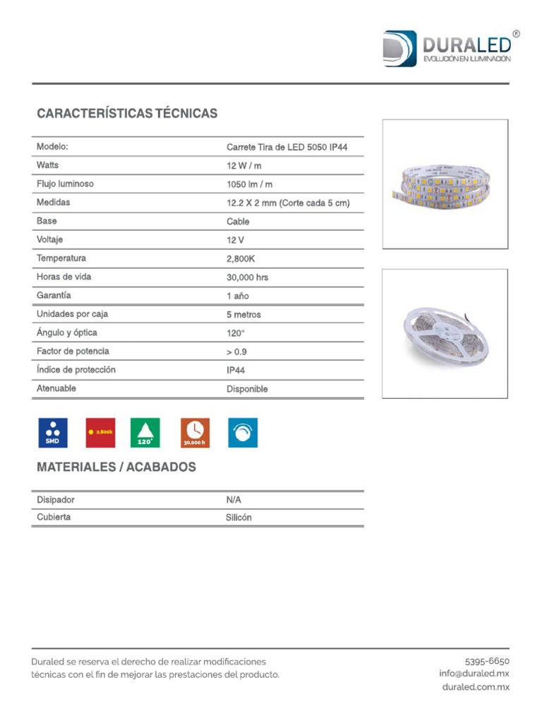 Ficha Tecnica Tira de LED 5050 IP44 | PDF