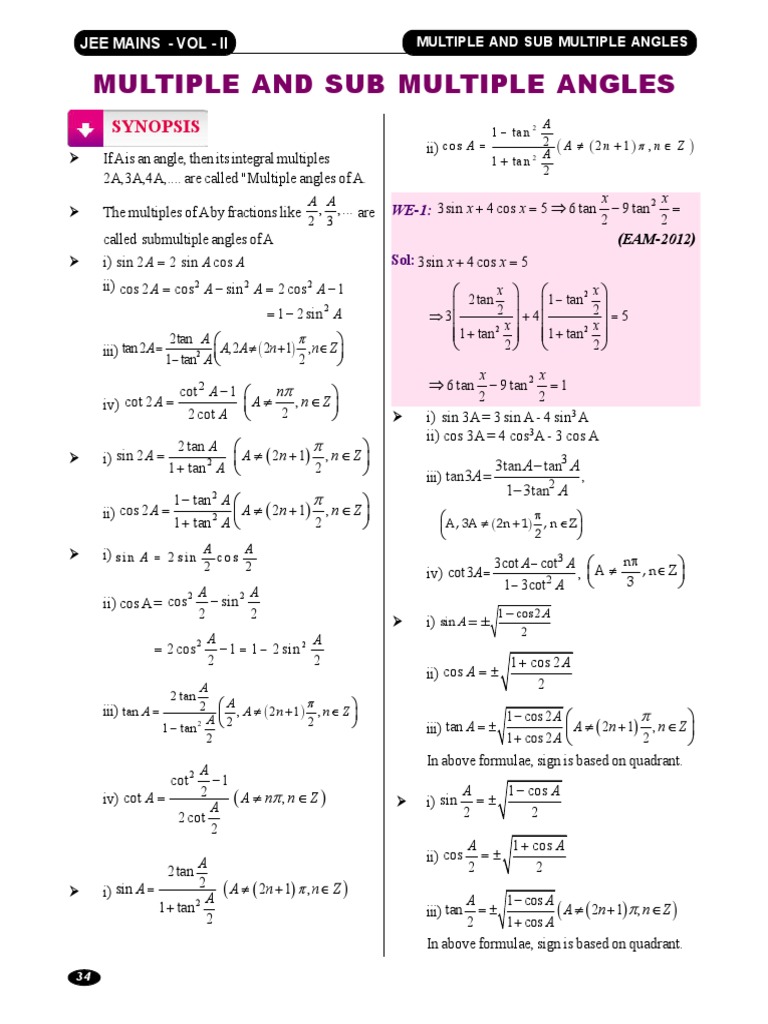 Multiple Angles 34 To 49 | Download Free PDF | Mathematical Objects ... Multiple Angles 34 To 49 | Download Free PDF | Mathematical Objects ...