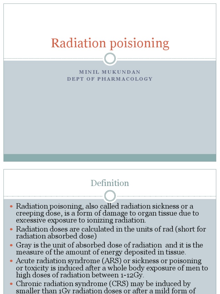 Radiation Poisioning | PDF | Acute Radiation Syndrome | Radioactive ...