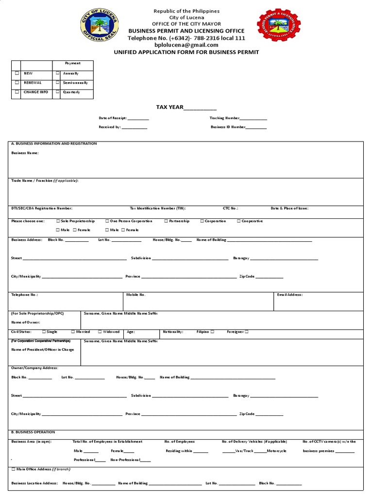 Application Business-Permit | PDF | Lease | Business